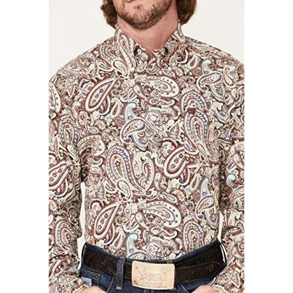 Cinch | Shirts | Cinch Mens Long Sleeve Paisley Print Button Down ...